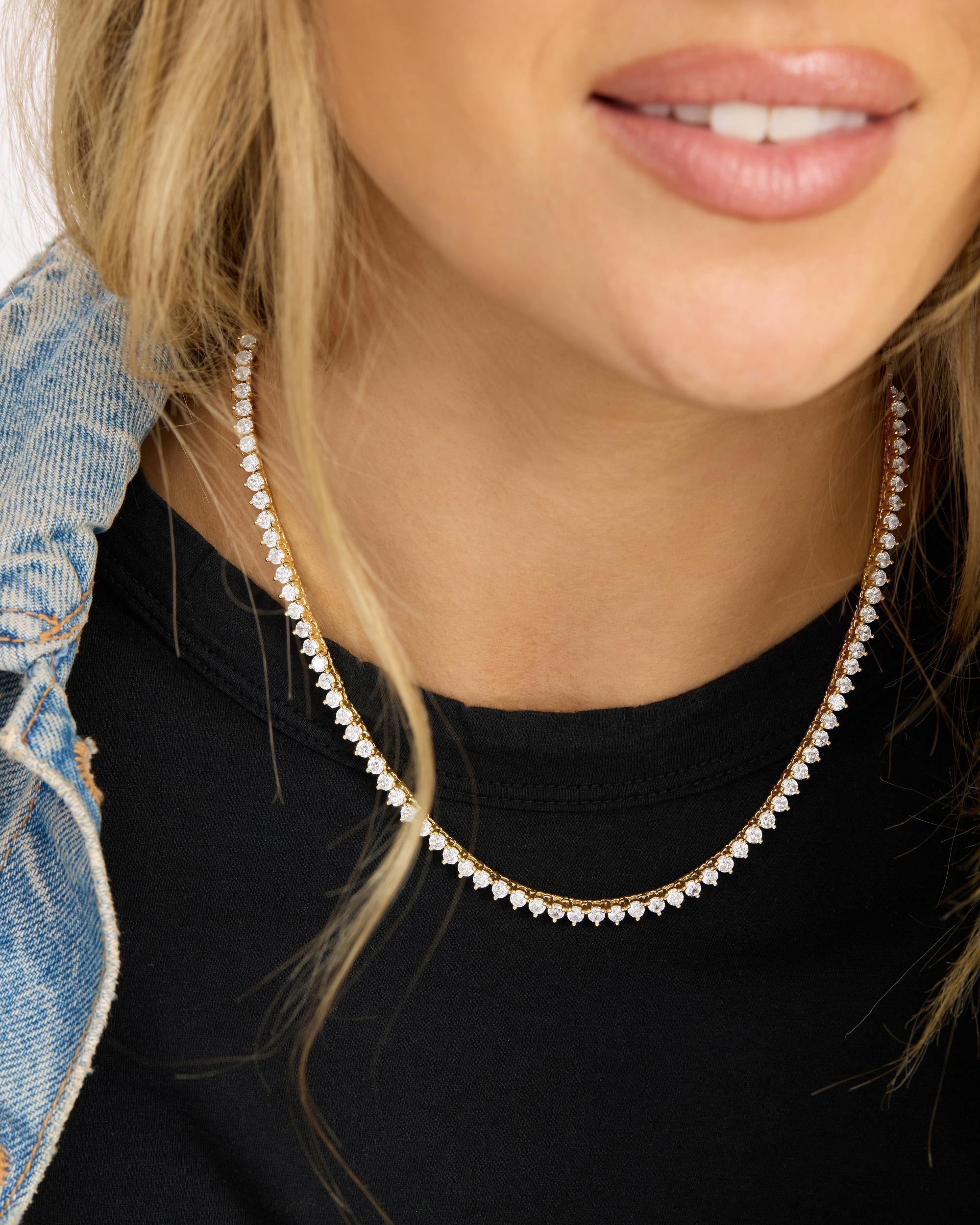 Not Your Basic Gold Tennis Necklace 16